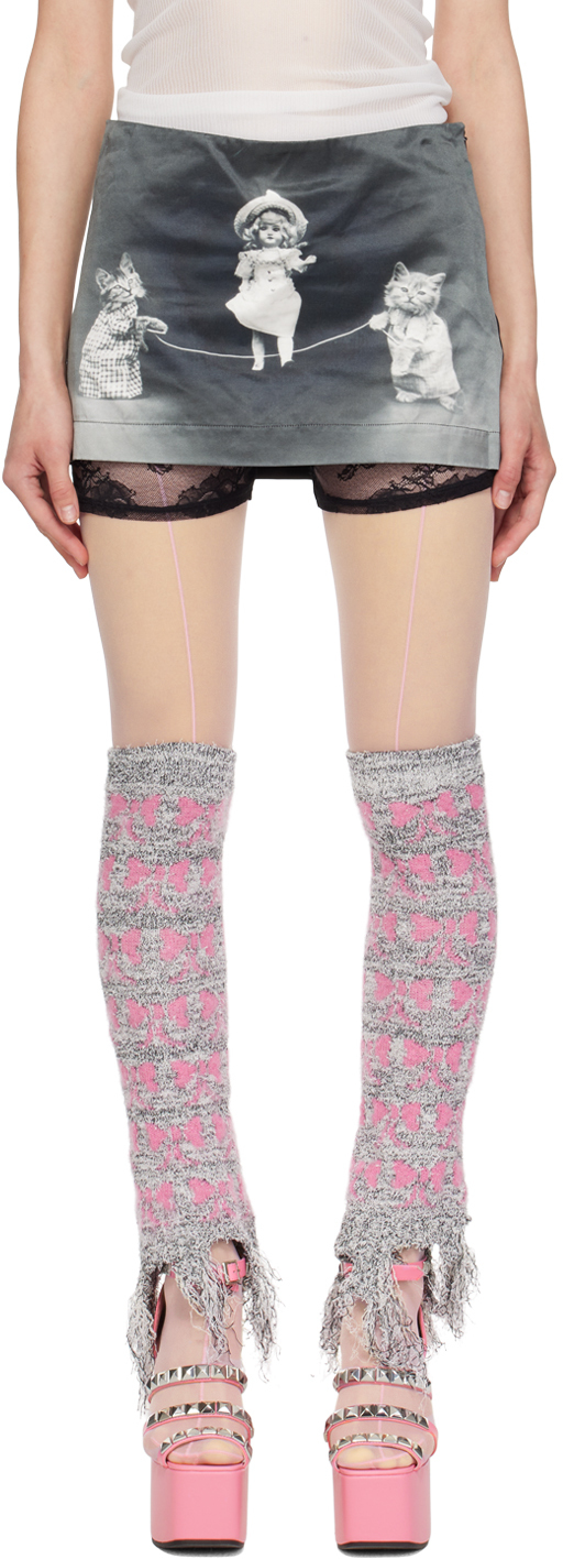 Ashley Williams: Mini-jupe Dolly noir et gris | SSENSE France