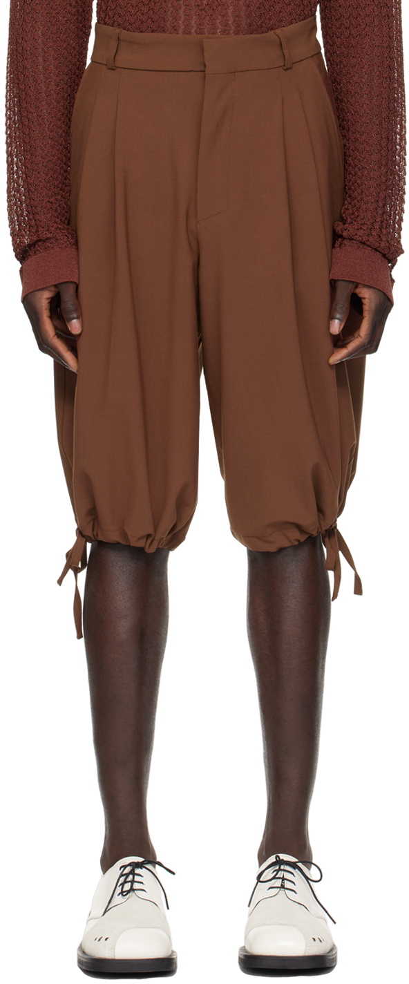 Burgundy Drawstring Shorts by Bonsai on Sale