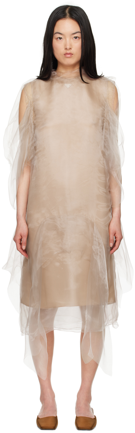 Prada: Pink Haze Midi Dress | SSENSE Canada