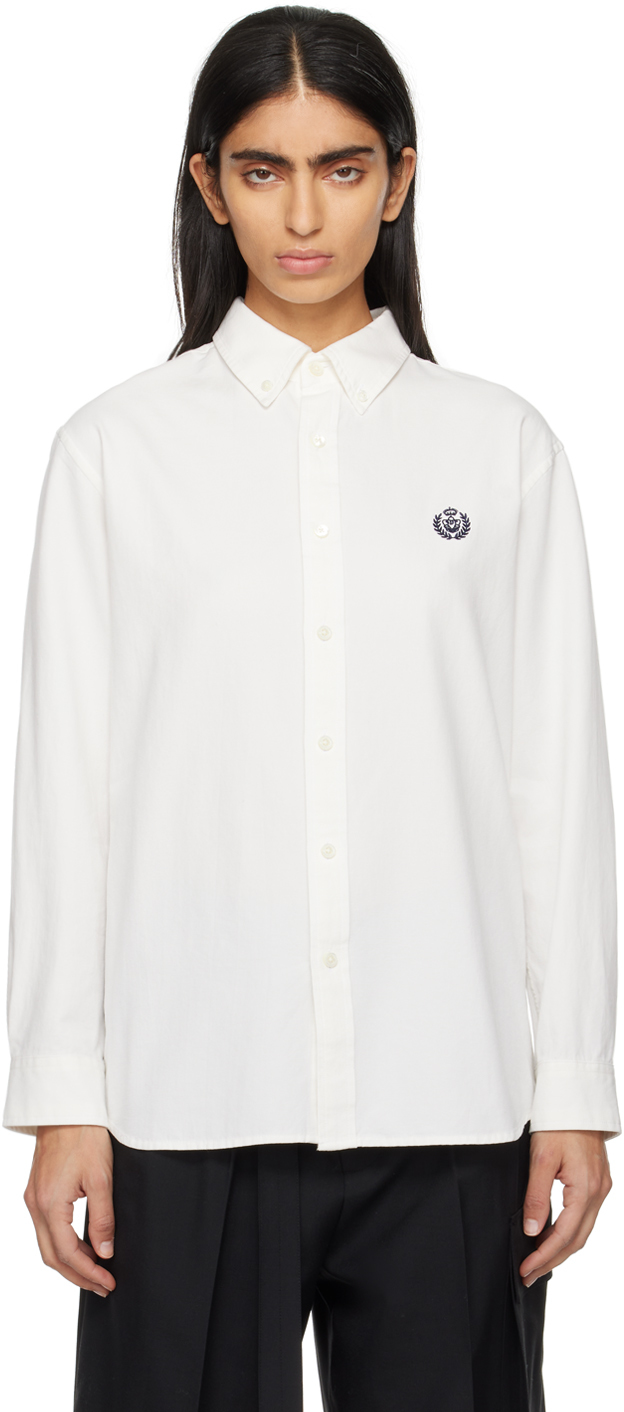White Classic Boyfriend Shirt by Dunst on Sale