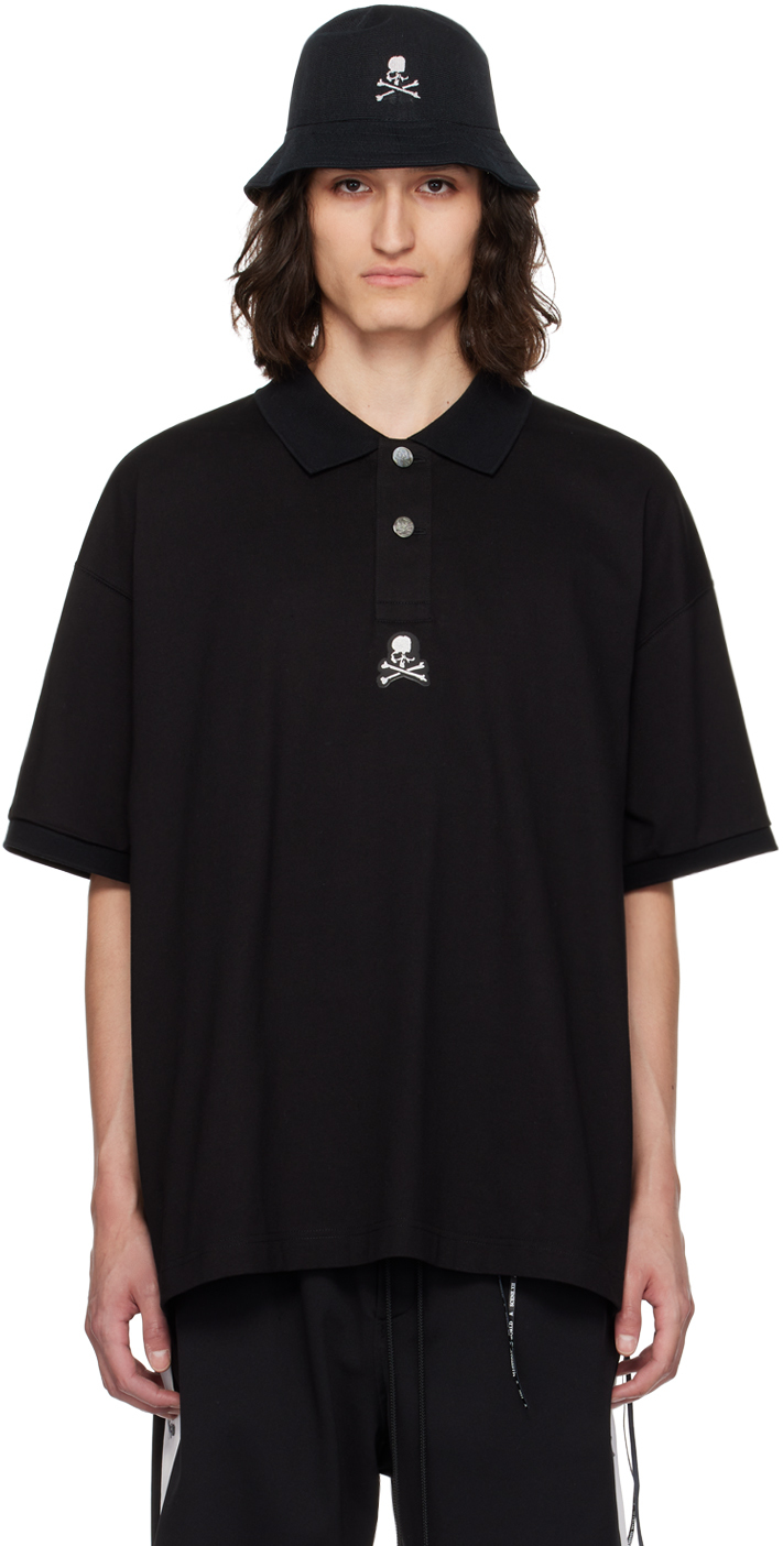Black Boxy Skull Polo by MASTERMIND WORLD on Sale
