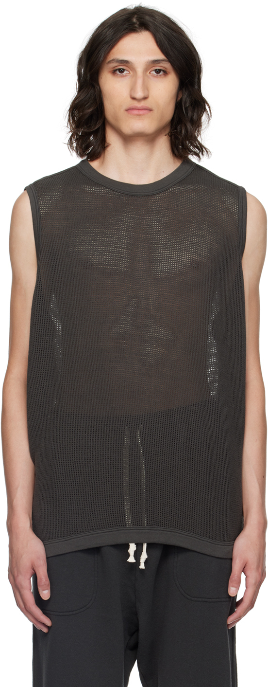 Jan-Jan Van Essche: Gray Semi-Sheer Tank Top | SSENSE