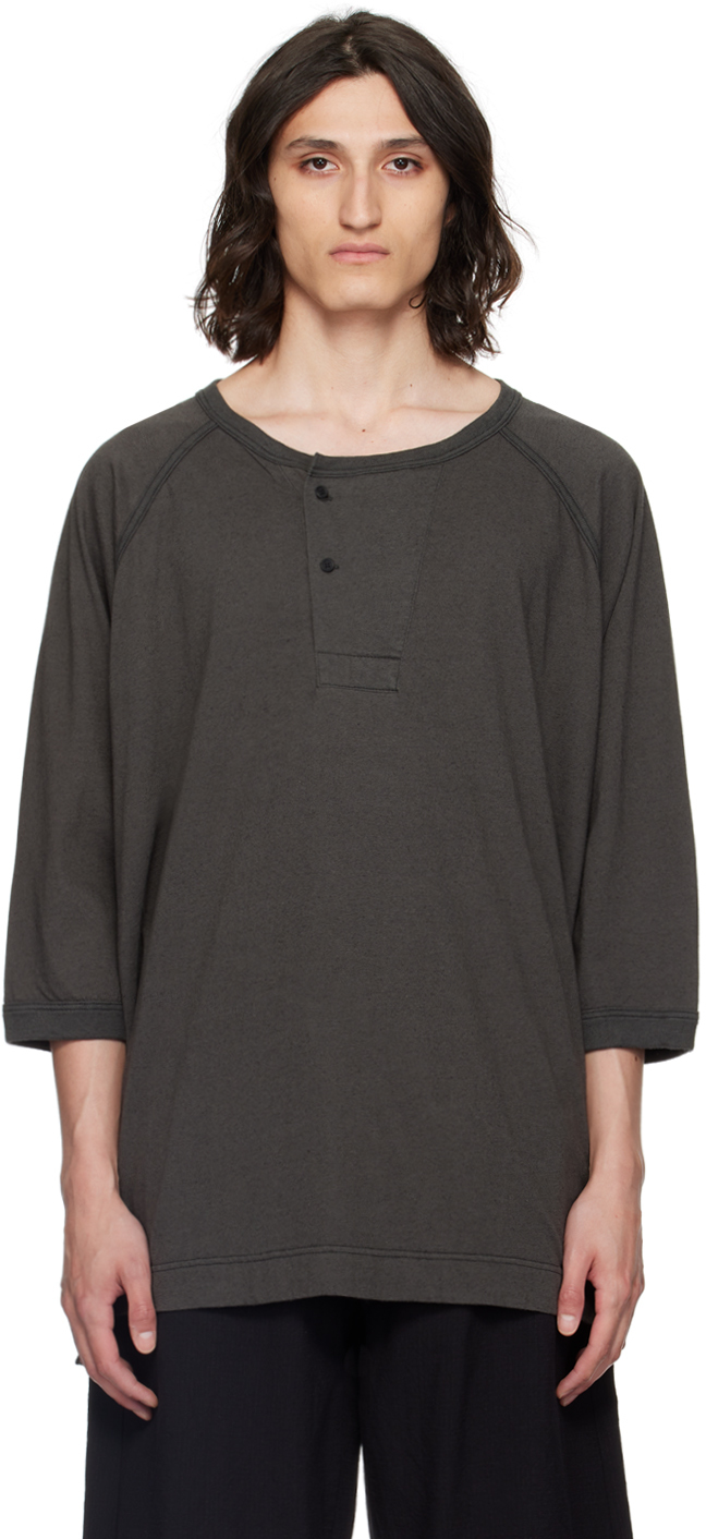 Gray O-Project Raglan Henley by Jan-Jan Van Essche on Sale