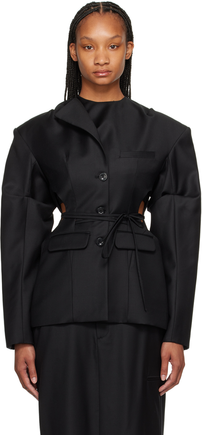 SRVC: Veston Staff noir | SSENSE France