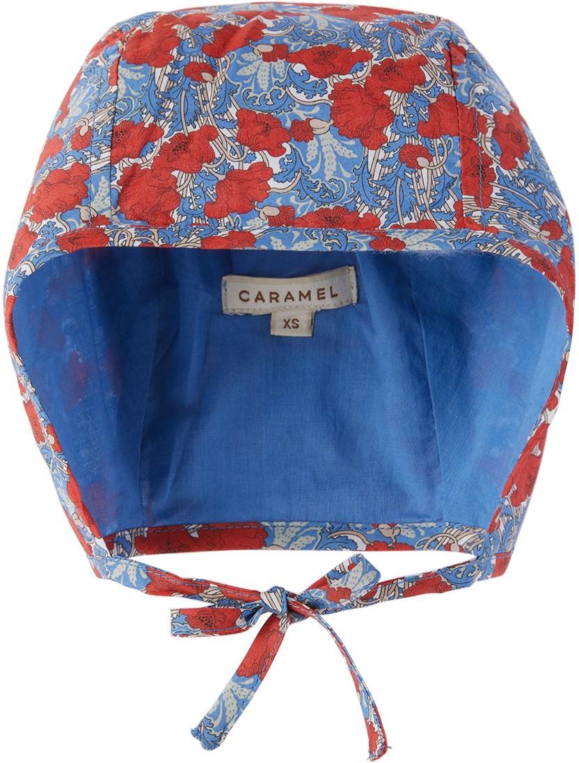 Baby Blue & Red Lavendula Bonnet by Caramel on Sale