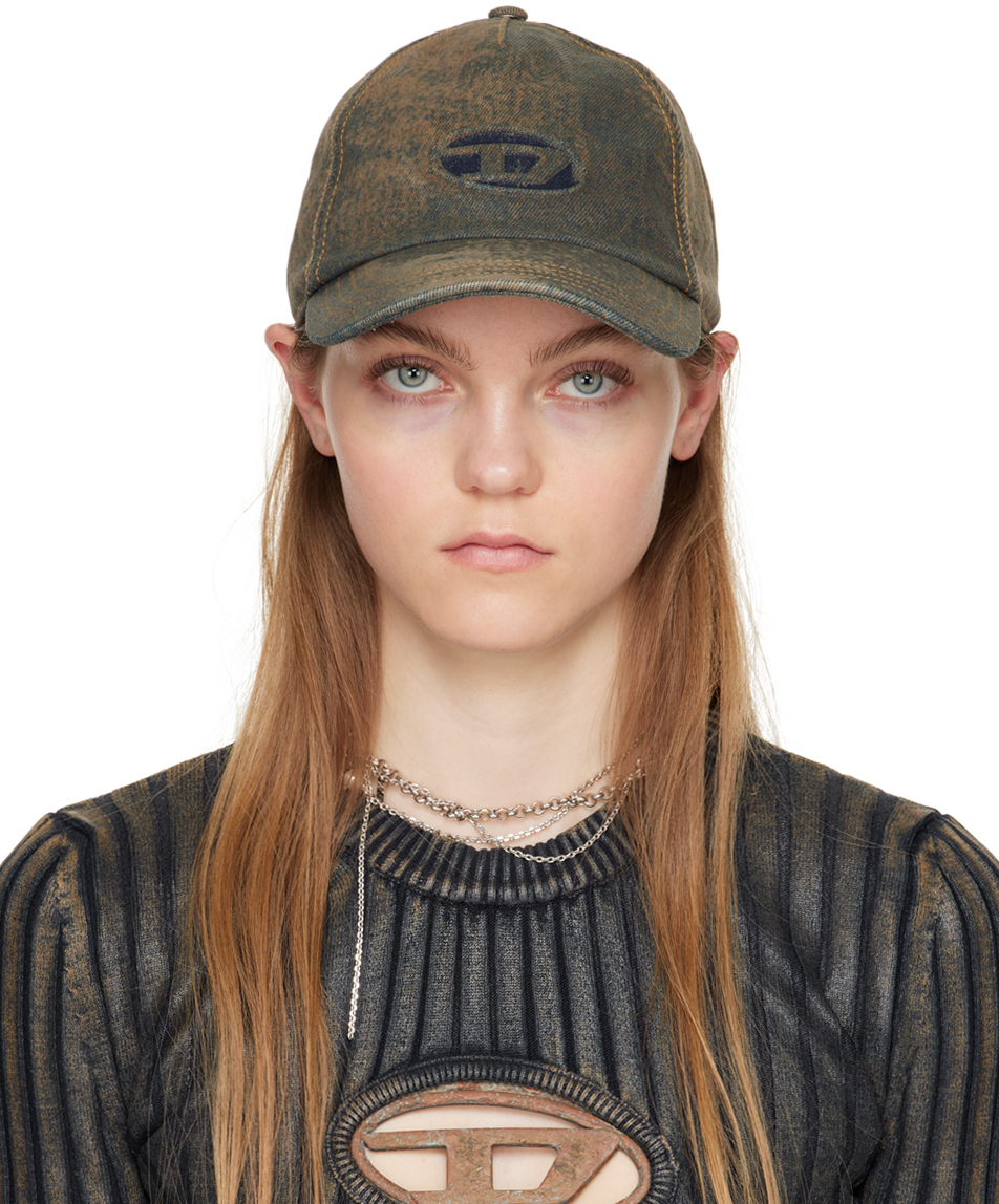 SSENSE Exclusive Brown Treated Cap by Diesel on Sale