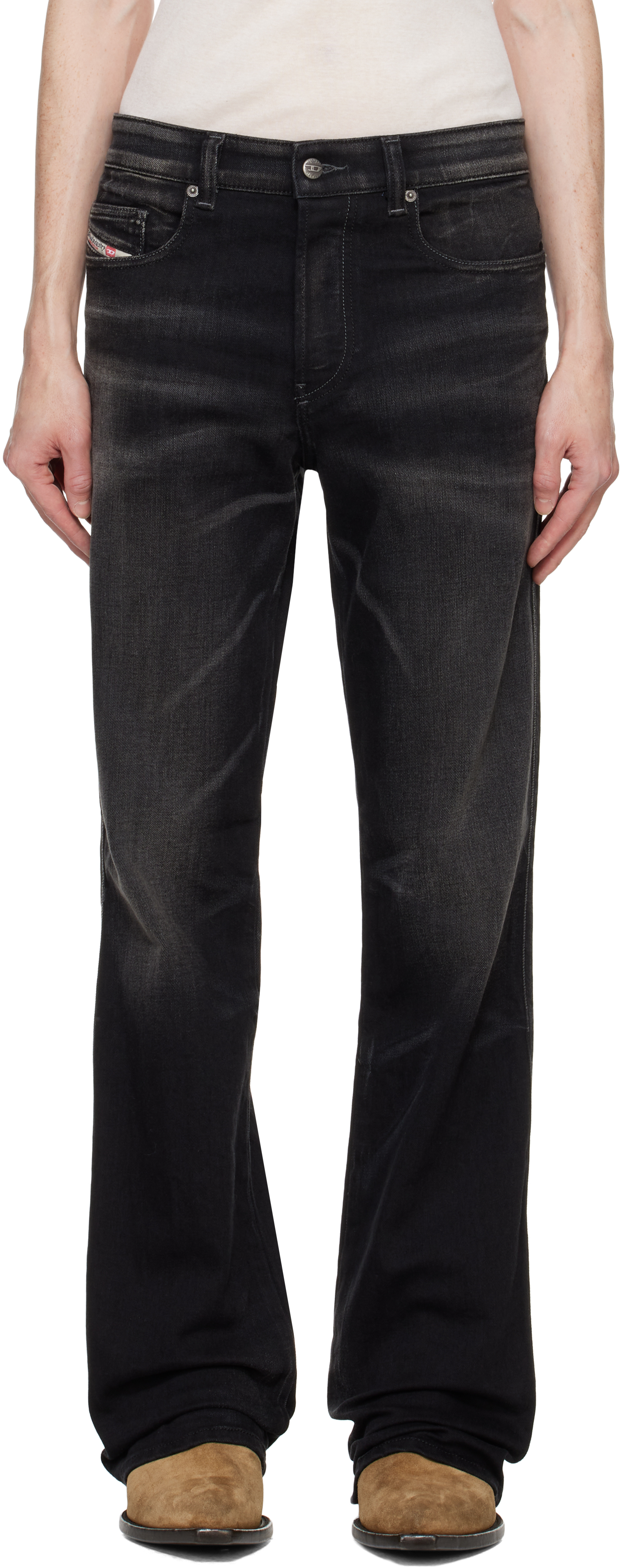 Black Bootcut 1998 D-Buck Jeans by Diesel on Sale