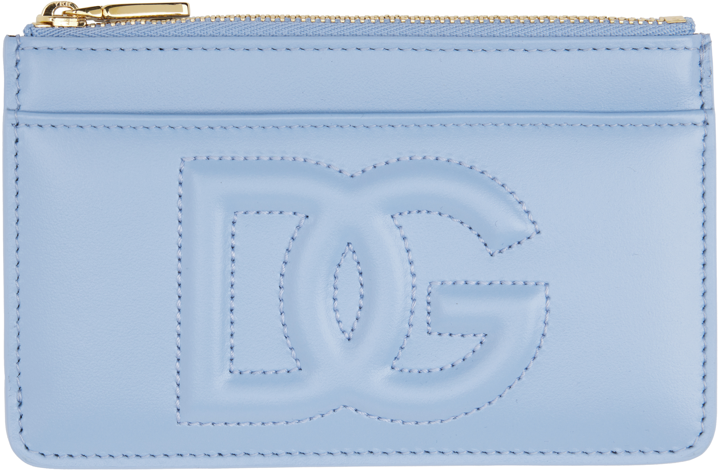 Dolce&Gabbana: Blue Medium 'DG' Logo Card Holder | SSENSE