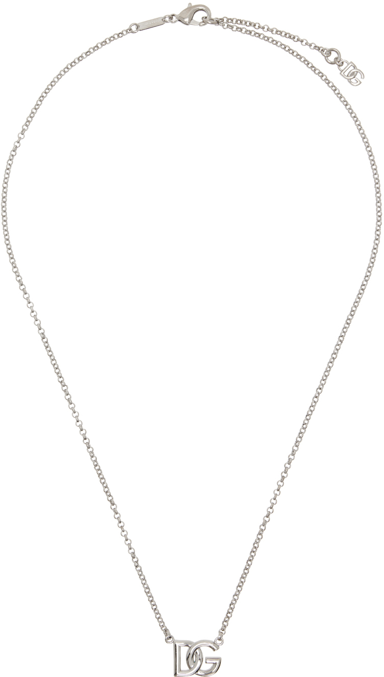 Dolce&Gabbana: Silver Rolo Chain Necklace | SSENSE