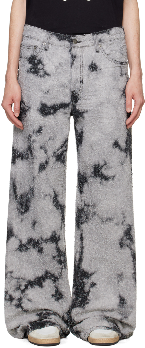 COÛT DE LA LIBERTÉ: Black & Gray Victor Loop Wide Leg Jeans | SSENSE