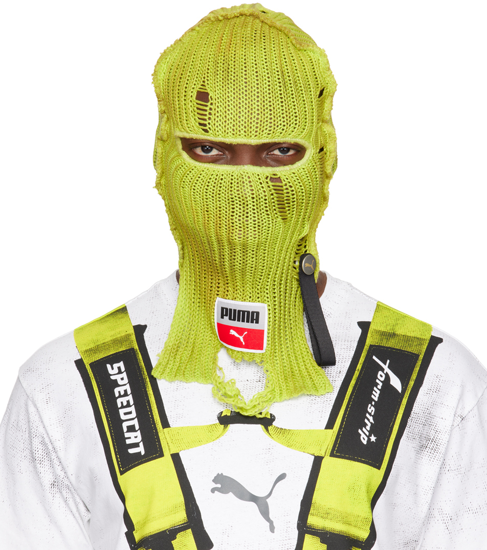PUMA: Green A$AP Rocky Edition Distressed Balaclava | SSENSE Canada