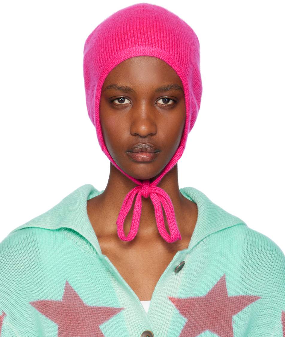 The Elder Statesman: Pink Knit Bonnet | SSENSE