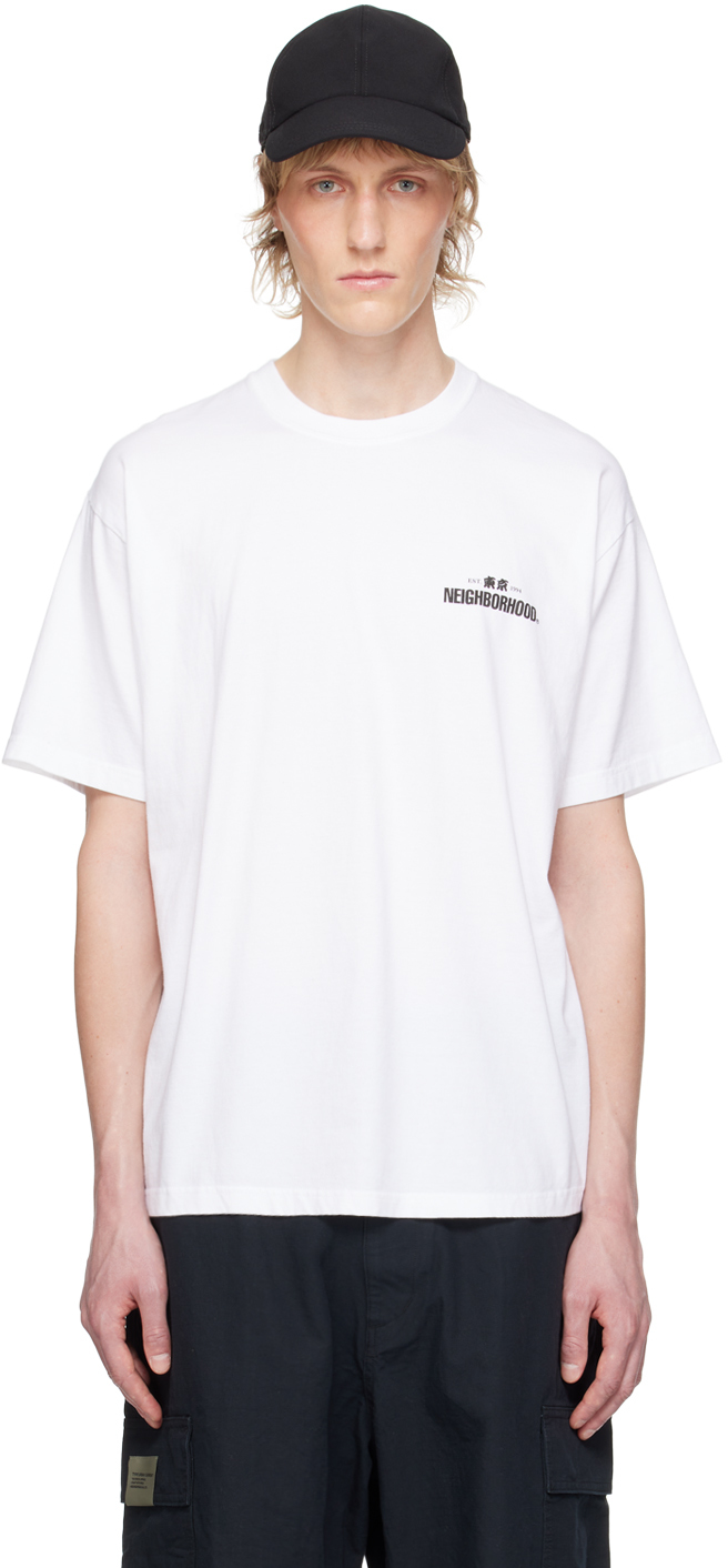 Neighborhood: White Printed T-Shirt | SSENSE