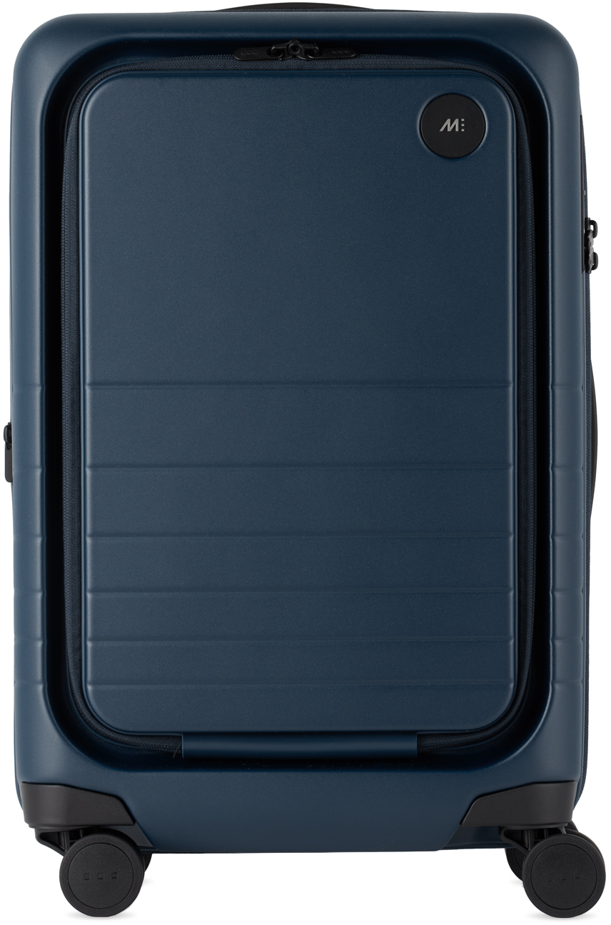 Monos: Navy Expandable Carry-On Pro Suitcase | SSENSE Canada