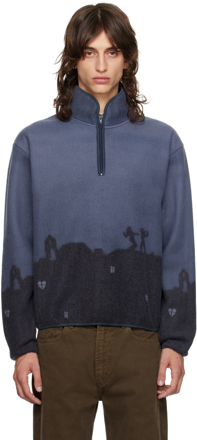 Carne Bollente: Pull molletonné Rooftop Romance In Paris bleu | SSENSE ...