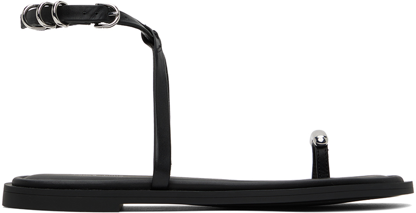 rag & bone: Black Geo Ring Sandals | SSENSE