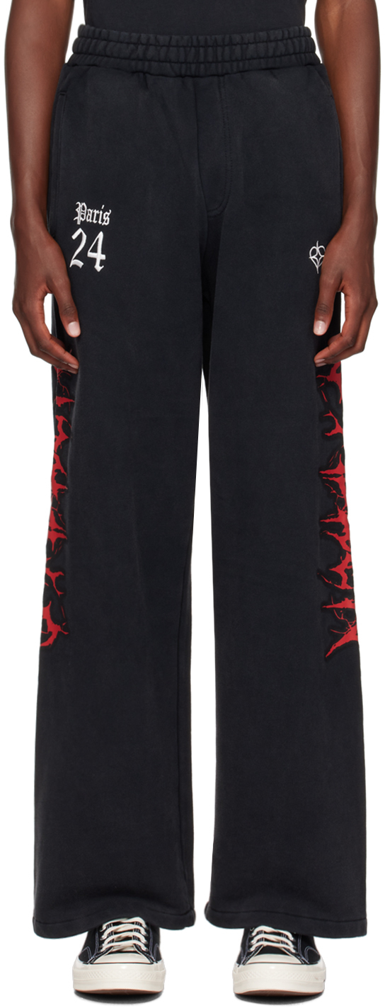 Black Goth Leisure Track Pants by Stolen Girlfriends Club on Sale