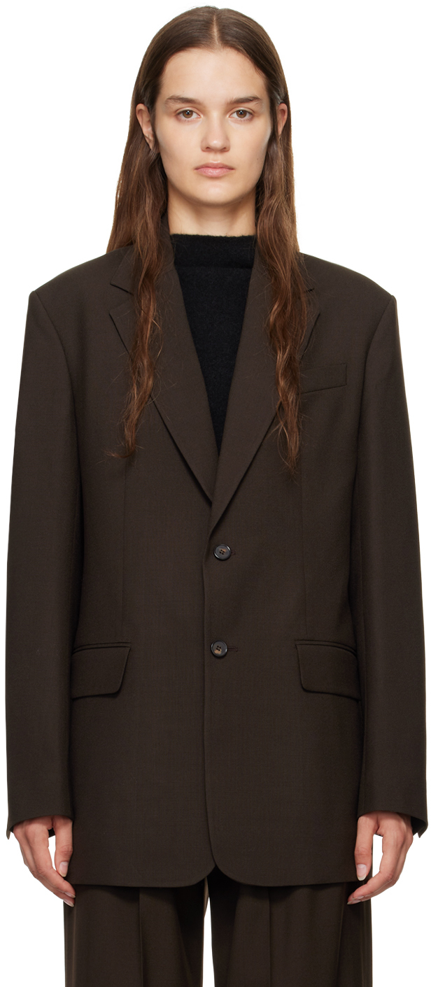 Filippa K: Brown Davina Wool Blazer | SSENSE