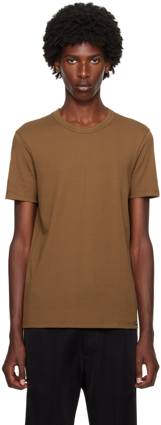 TOM FORD: Tan Crewneck T-Shirt | SSENSE