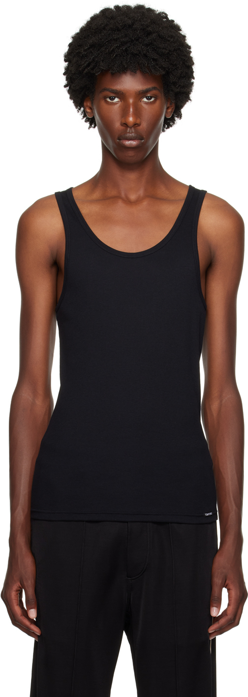 TOM FORD: Black Rib Tank Top | SSENSE