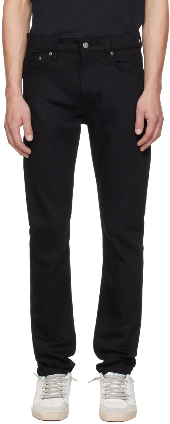 Black Lean Dean Jeans by Nudie Jeans on Sale