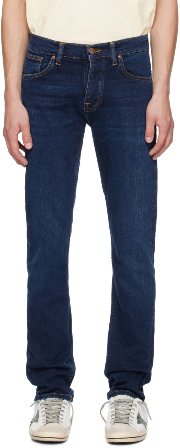 Nudie Jeans: Navy Grim Tim Jeans | SSENSE