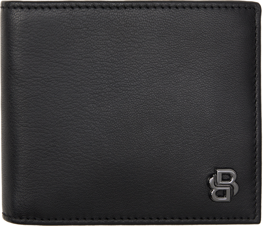 Black Double B Monogram Wallet by BOSS on Sale