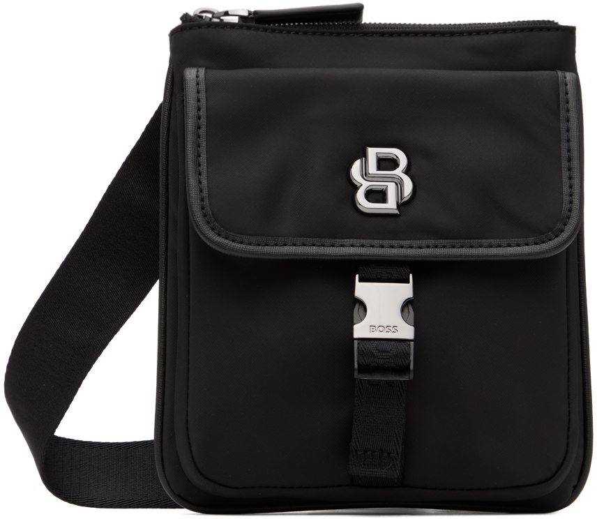 BOSS: Black Envelope Monogram Bag | SSENSE Canada