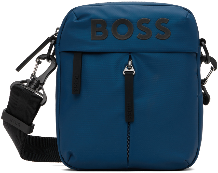 BOSS: Blue Stormy Zip Bag | SSENSE Canada