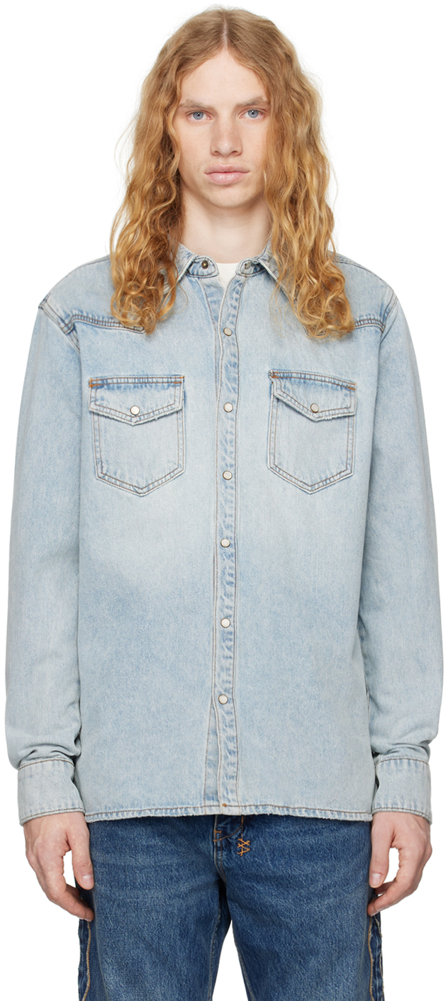 Ksubi: Blue Whiplash Paragon Denim Shirt | SSENSE