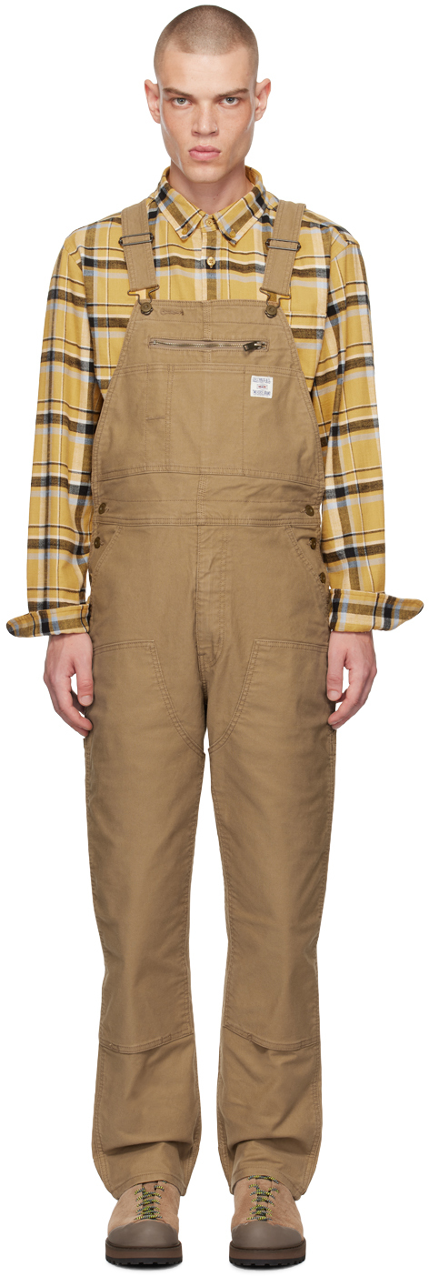 Brown Workwear Bib Denim Overalls by Levi's on Sale
