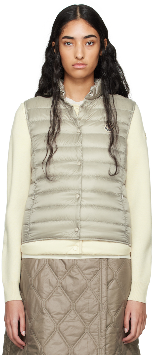 Moncler: Gray Liane Down Vest | SSENSE