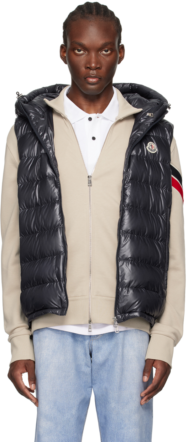 Moncler: Navy Barant Down Vest | SSENSE