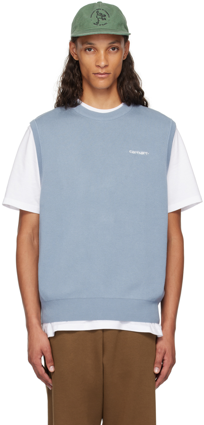 Carhartt Work In Progress: Blue Script Vest | SSENSE