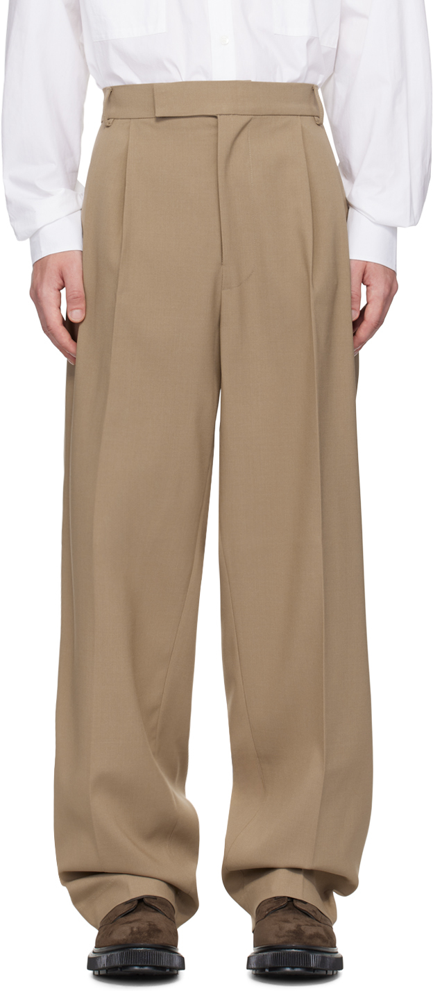 Beige Beo Trousers by The Frankie Shop on Sale