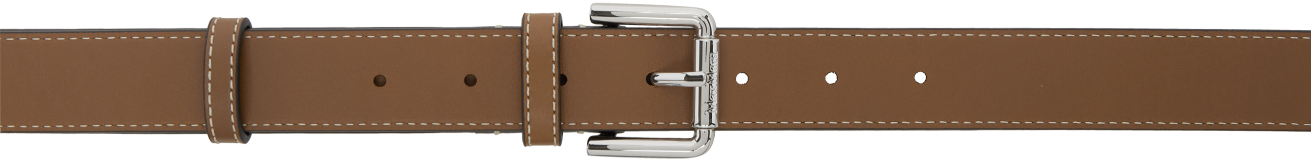 Brown Long Leather Belt by Max Mara on Sale