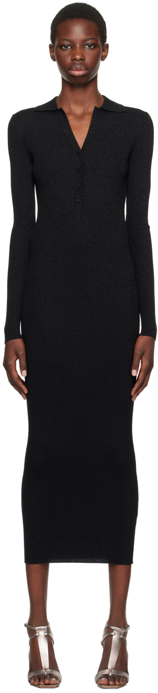 Max Mara: Robe midi Frais noire | SSENSE France