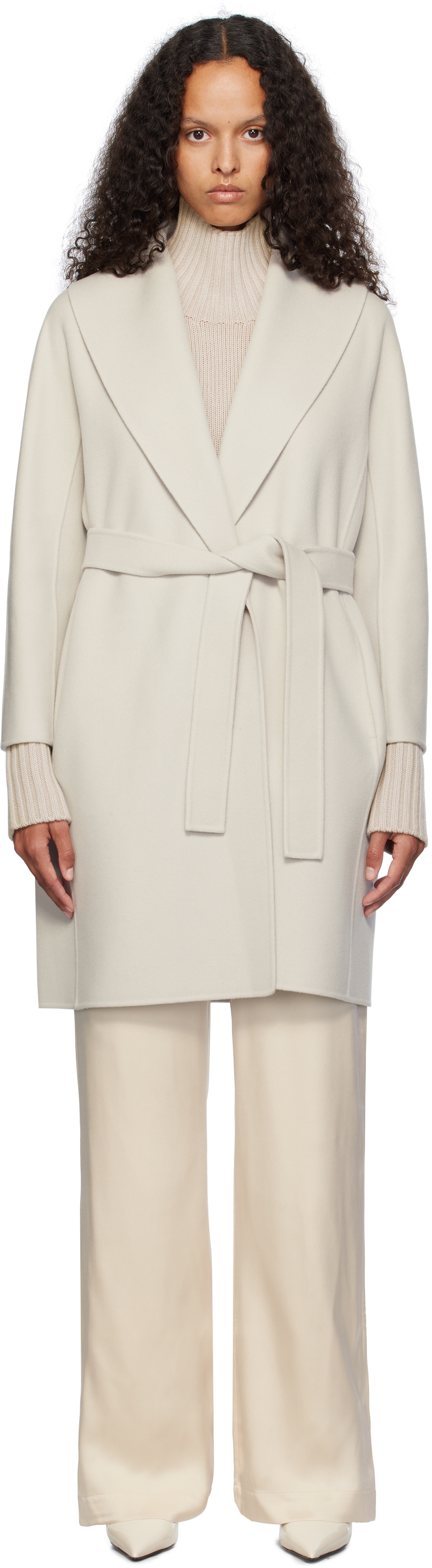 Beige Messi Coat by Max Mara on Sale