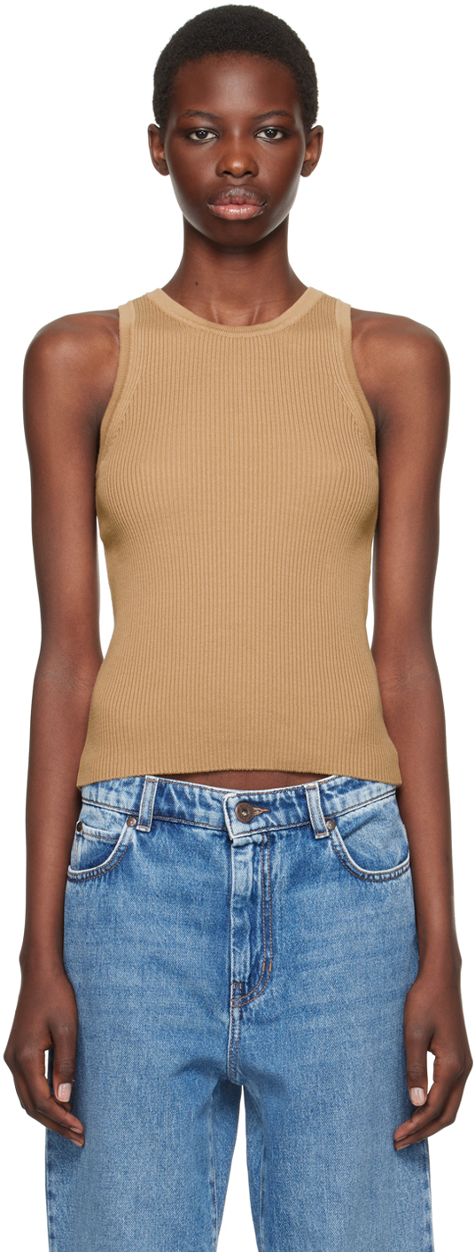 Max Mara: Tan Amburgo Tank Top | SSENSE