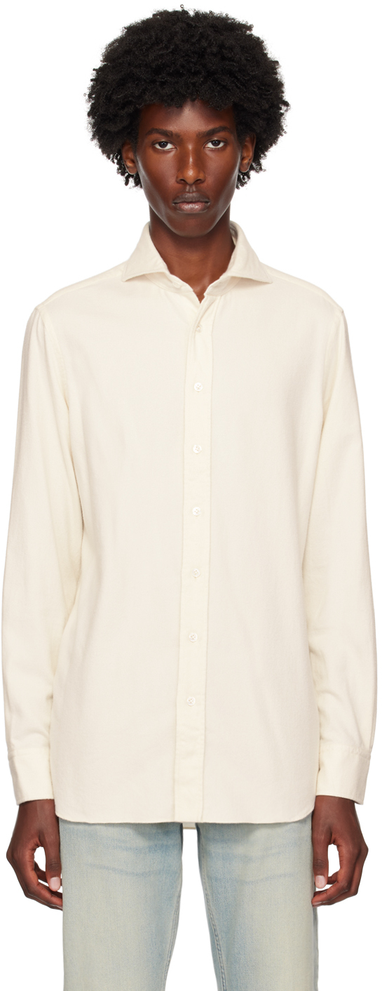 Lardini: Off-White Washed Shirt | SSENSE