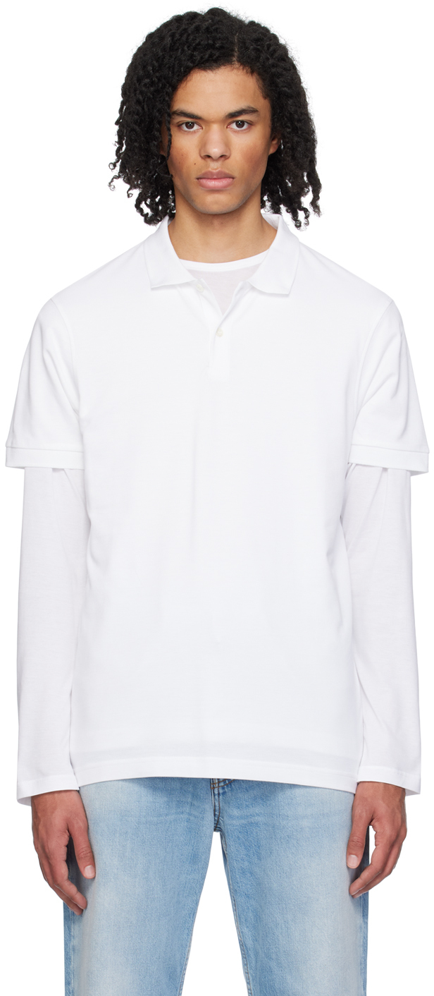 Sunspel: White Two-Button Polo | SSENSE