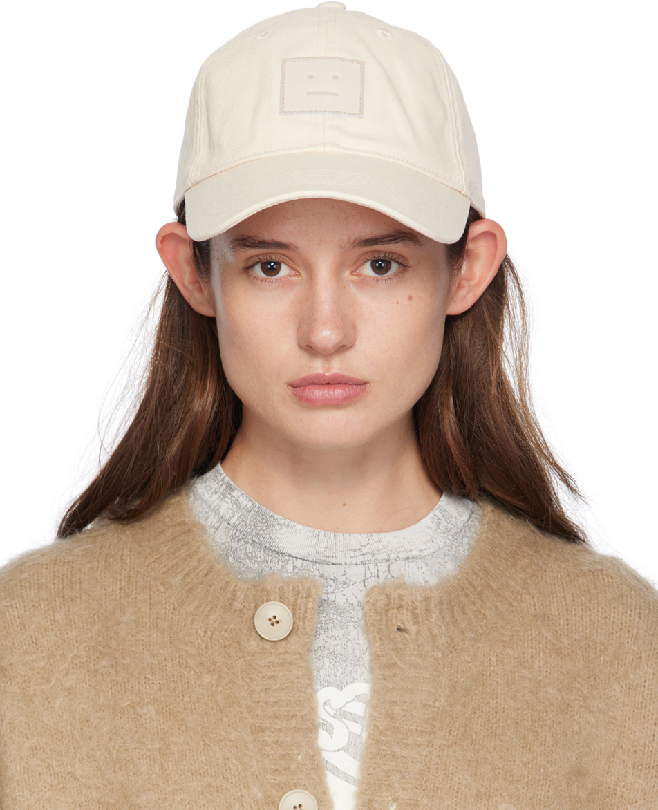Acne Studios: Off-White Leather Patch Cap | SSENSE