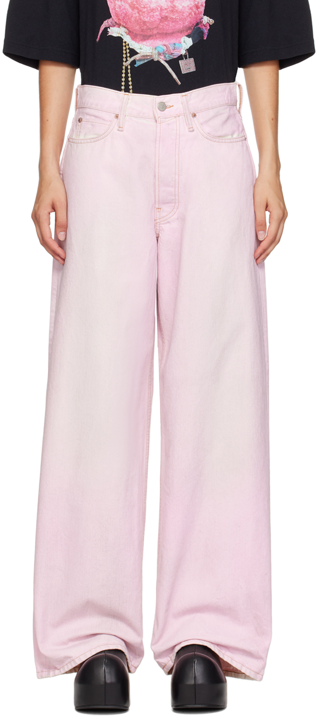 Acne Studios Pink Baggy Fit Jeans SSENSE