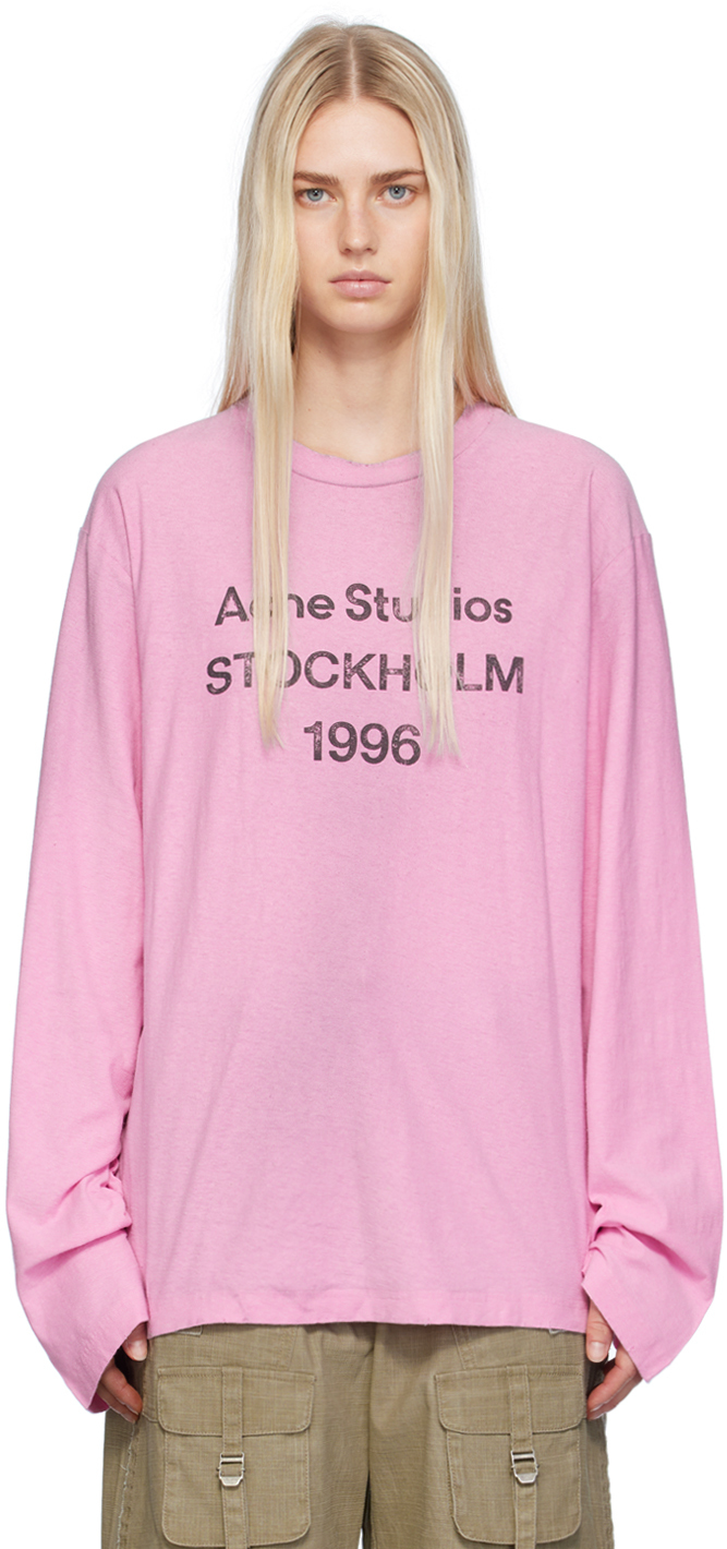 Acne Studios: Pink Relaxed-Fit T-Shirt | SSENSE