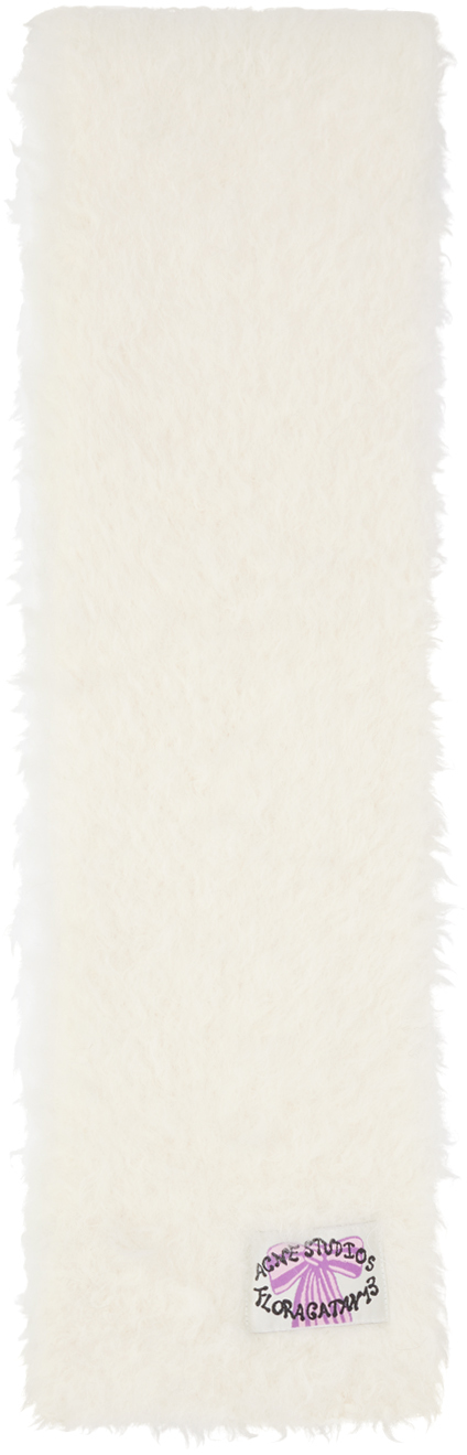 Acne Studios: White Fluffy Scarf | SSENSE