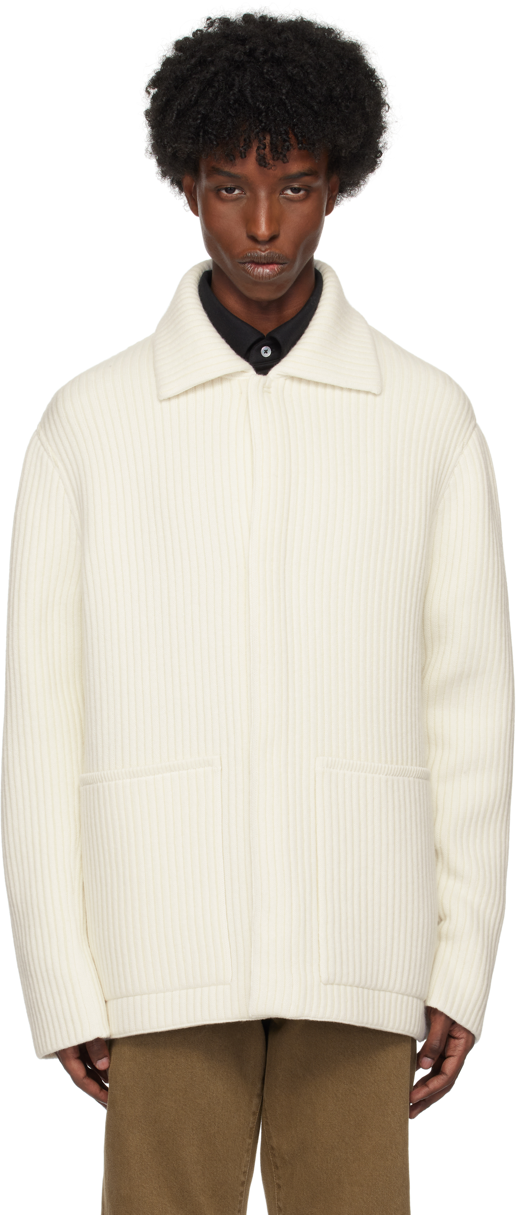 ZEGNA: Off-White Wool and Cashmere Chore Jacket | SSENSE