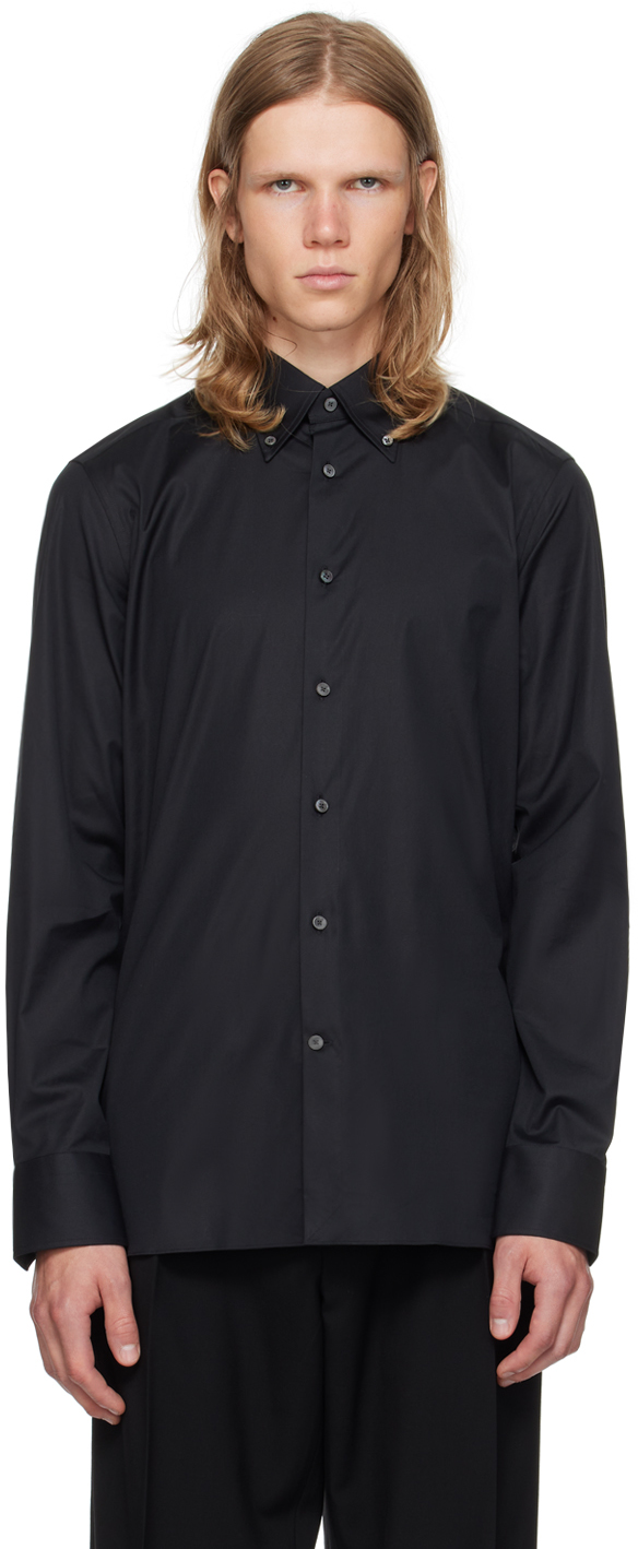 ZEGNA: Black Button-Down Shirt | SSENSE