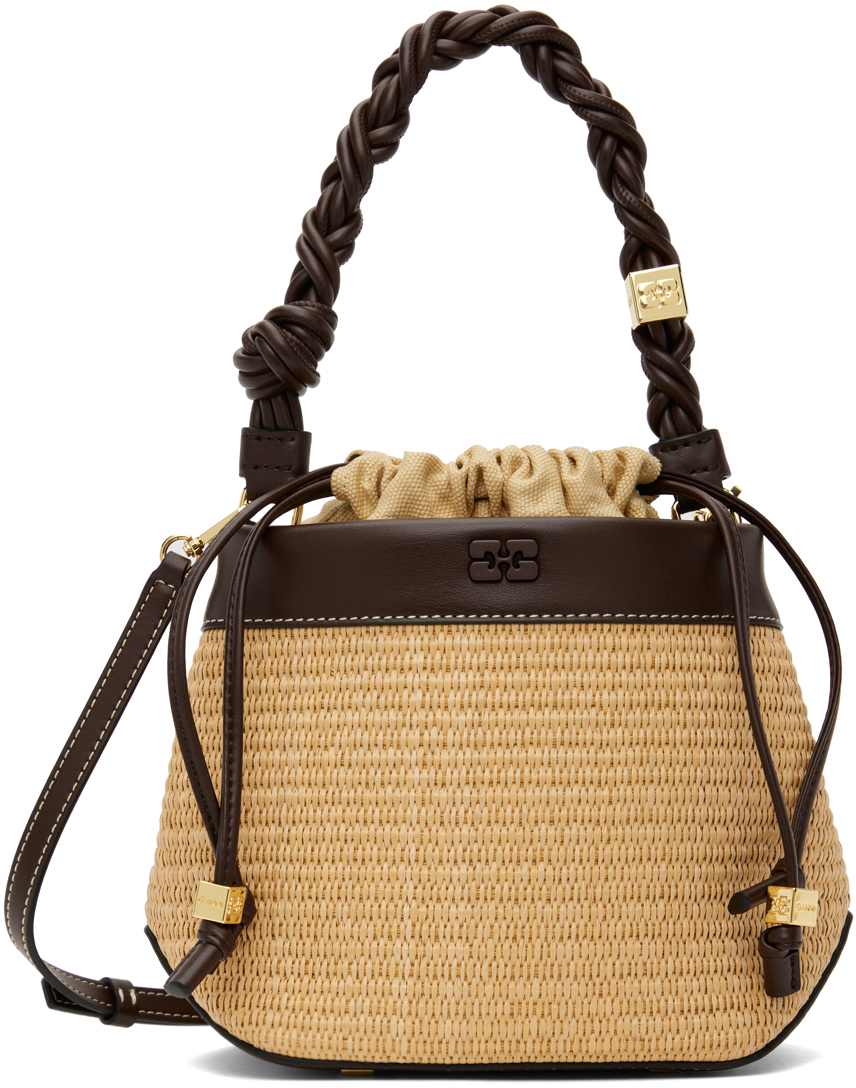 Beige Bou Bucket Bag by GANNI on Sale