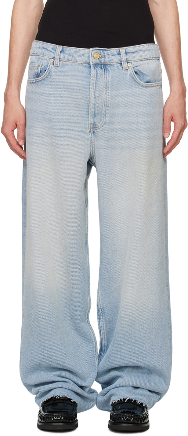 Blue Overdyed Izey Jeans by GANNI on Sale