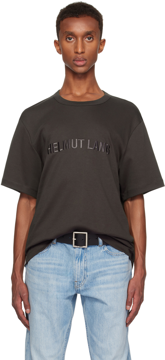Helmut Lang: Brown Logo T-shirt | SSENSE Canada